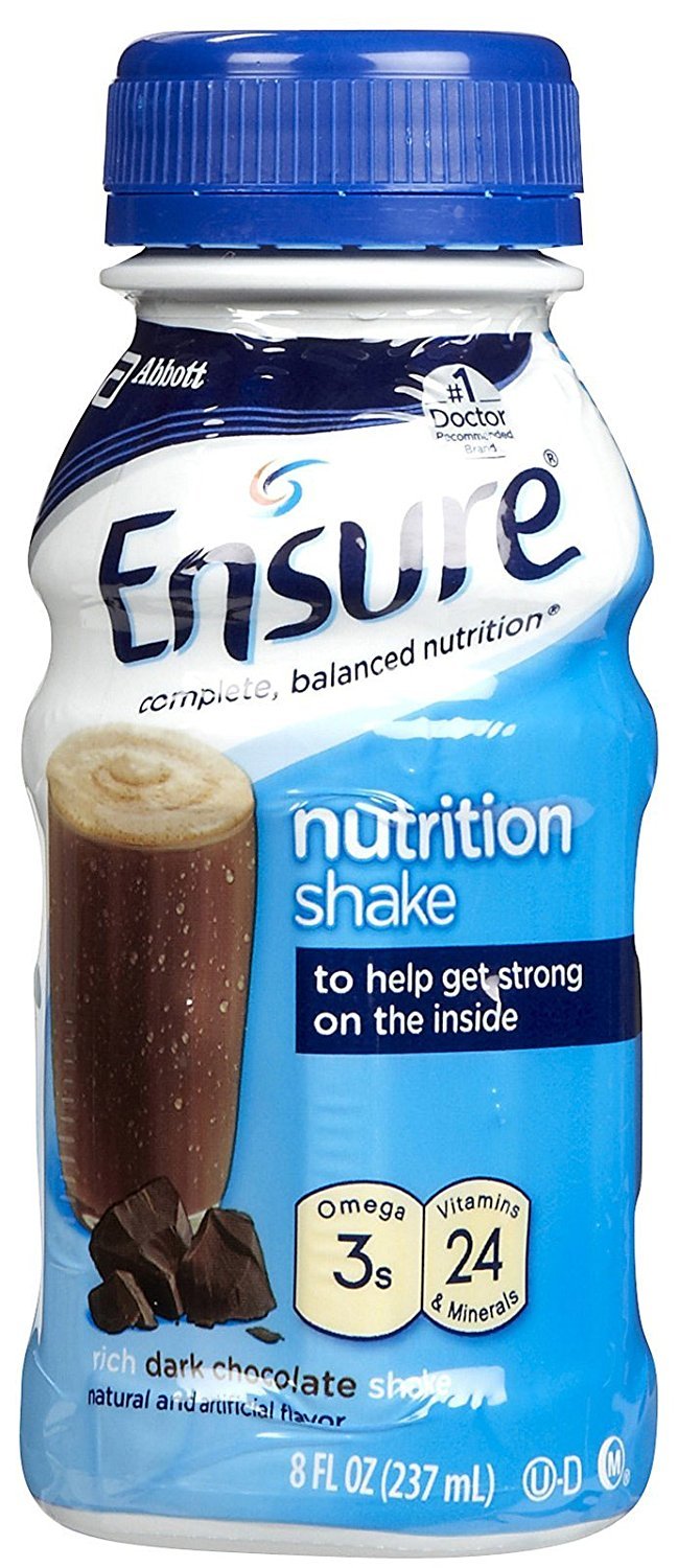 Ensure Complete Balanced Nutrition Rich Dark Chocolate Shake (Pack of 24)