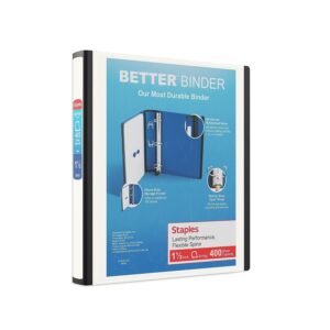 1-1/2 inch staples better view binders with d-rings (white)