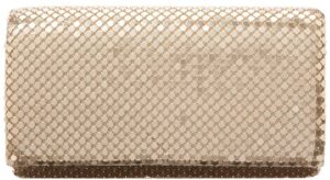 jessica mcclintock womens metal evening handbags, light gold, one size us