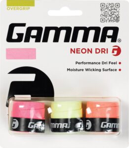 gamma sports agnod10 overgrip, neon dri pack of 3