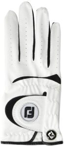 footjoy junior golf glove, white medium/large, worn on right hand