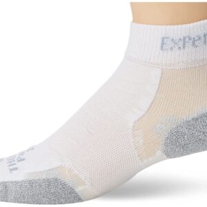 Thorlos Experia Unisex XC Multi-Sport Thin Padded Low Cut Sock, White, Small