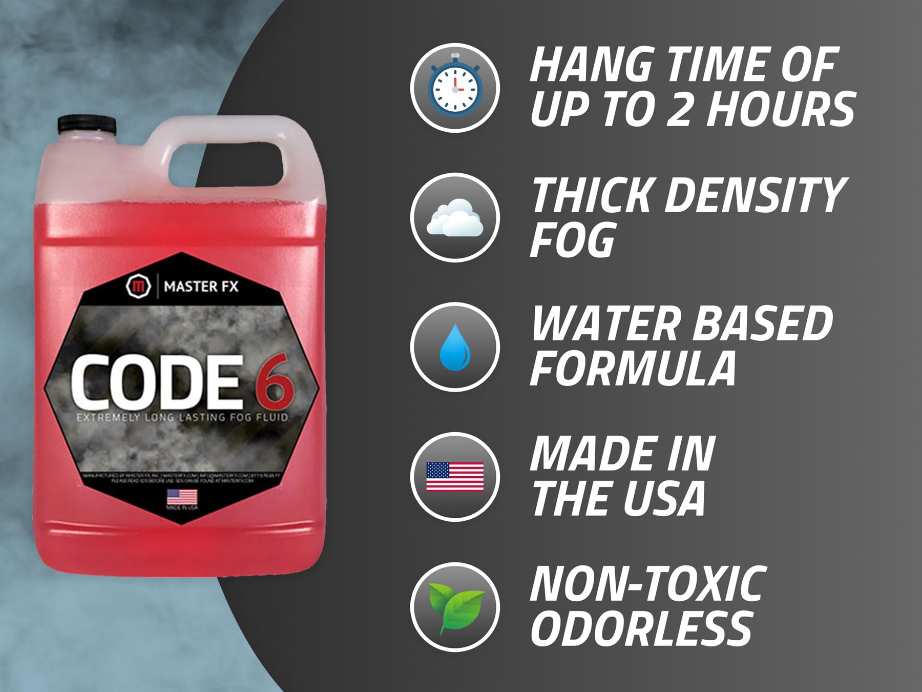 Code 6 Fog ® - Extremely Long Lasting Fog Fluid - 1 Gallon