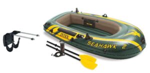 intex seahawk 2 inflatable boat set + oars/pump/motor mount | 68347ep + 68624e