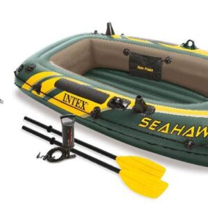 Intex Seahawk 2 Inflatable Boat Set + Oars/Pump/Motor Mount | 68347EP + 68624E