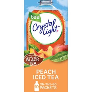 crystal light sugar-free peach iced tea on-the-go powdered drink mix 10 count