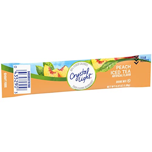 Crystal Light Sugar-Free Peach Iced Tea On-The-Go Powdered Drink Mix 10 Count