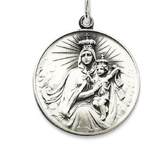 IceCarats 925 Sterling Silver Vintage Our Lady of The Holy Scapular Medal Necklace Charm Pendant Only