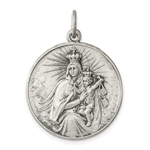 icecarats 925 sterling silver vintage our lady of the holy scapular medal necklace charm pendant only