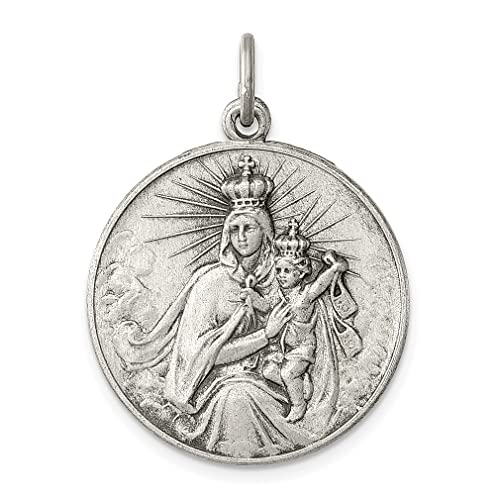 IceCarats 925 Sterling Silver Vintage Our Lady of The Holy Scapular Medal Necklace Charm Pendant Only