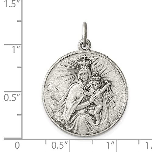 IceCarats 925 Sterling Silver Vintage Our Lady of The Holy Scapular Medal Necklace Charm Pendant Only