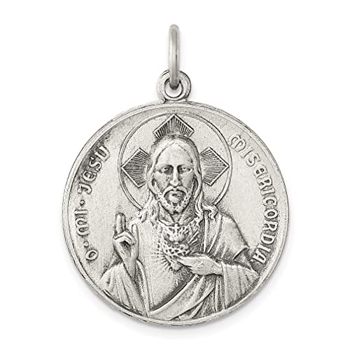 IceCarats 925 Sterling Silver Vintage Our Lady of The Holy Scapular Medal Necklace Charm Pendant Only