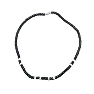 hawaiian jewelry 18" tropical jewelry black coconut bead and puka shell necklace