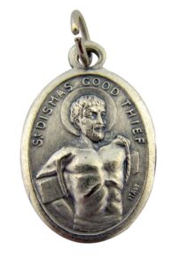 religious gifts silver tone saint st dismas the good thief medal pendant, 1 inch