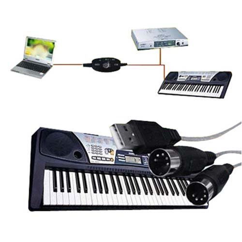 AGPtek USB To MIDI Keyboard Interface Converter Cable Adapter Support Windows Win XP Win Vista Mac OS