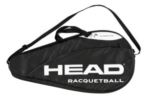 head racquetball deluxe coverbag - racket carrying bag with accessory compartment & adjustable shoulder strap, black