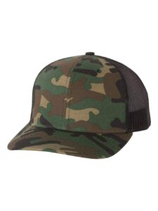 richardson patterned snapback trucker cap adjustable army camo/ black