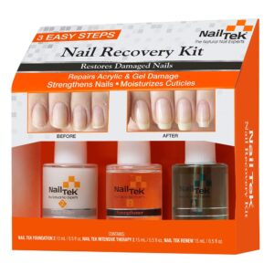 nail tek repairs damaged nails kit.intensive therapy(.5oz),foundation(.5oz)& renew(.48oz)