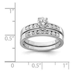 IceCarats 925 Sterling Silver Cubic Zirconia CZ Wedding Band Engagement Ring Bridal Jewelry Set