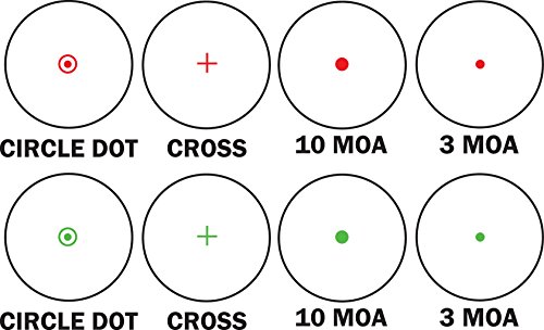 BARSKA AC11704 Multi-Reticle Electro Reflex Sight Green / Red Reticle with with Picatinny / Weaver Style Base, 1x33mm , Black