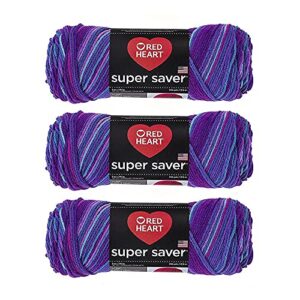 red heart super saver yarn (3-pack) grape fizz e300-3931