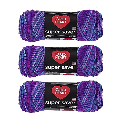 Red Heart Super Saver Yarn (3-Pack) Grape Fizz E300-3931