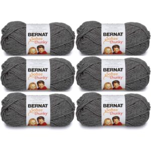 bernat softee chunky yarn (6-pack) true grey 161128-28044