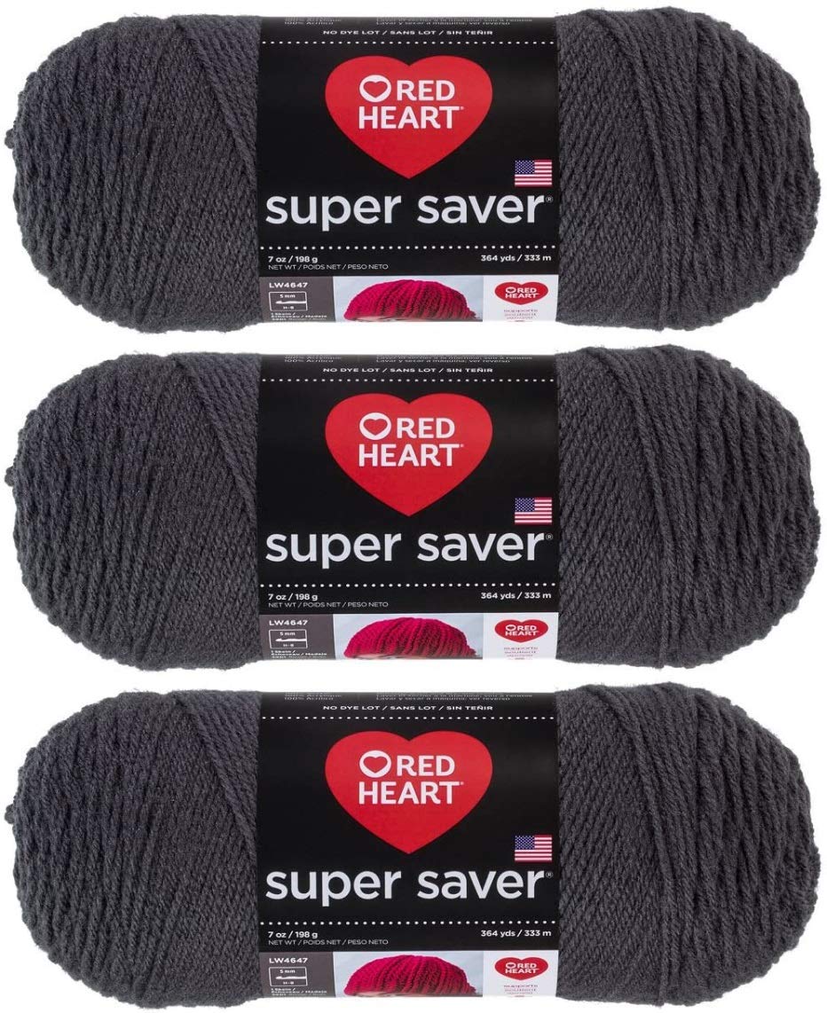 Red Heart E300-3950 Red Heart Super Saver Yarn - Charcoal