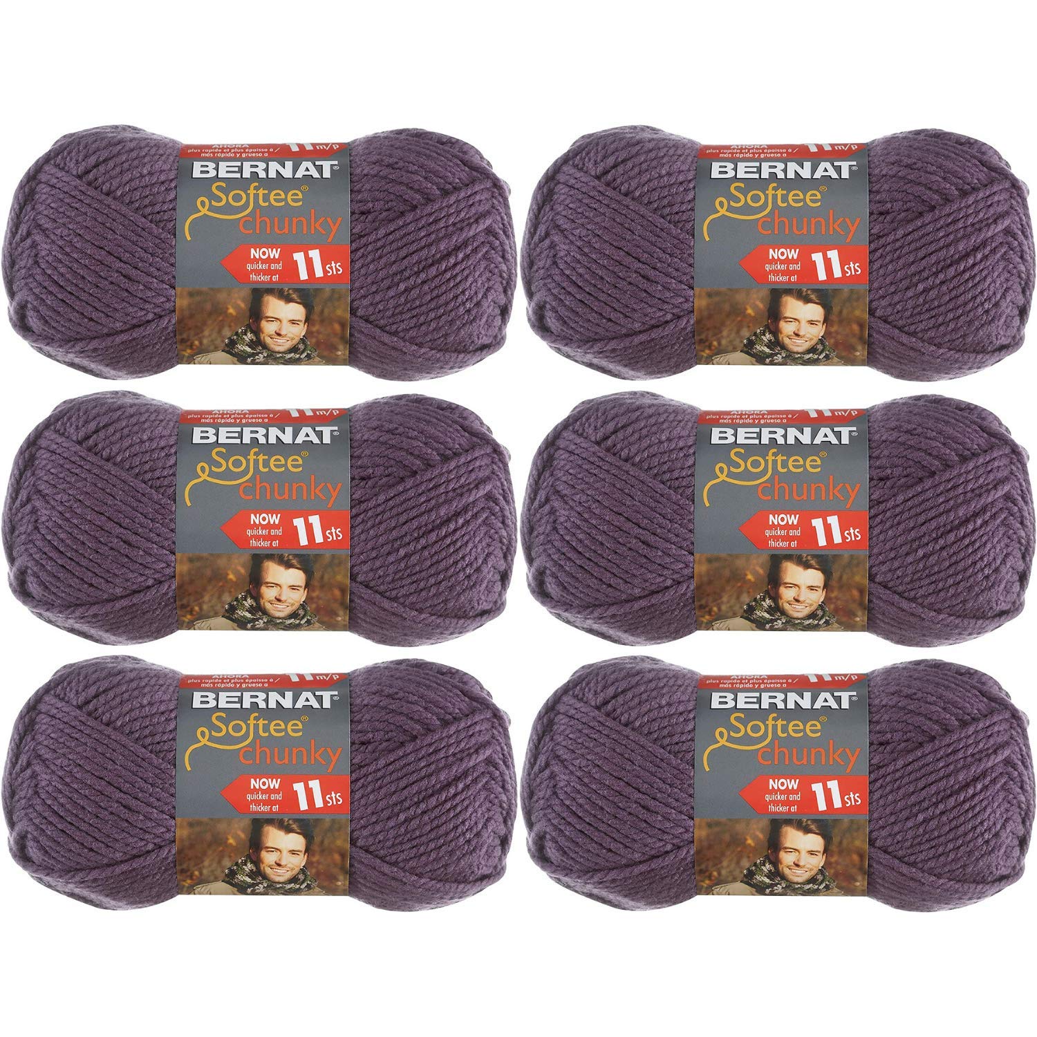 Bernat Softee Chunky Yarn (6-Pack) Dark Mauve 161128-28323