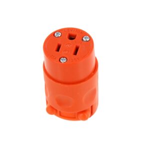 leviton 515cv-or 15 amp, 125 volt, pvc grounding cord outlet, orange