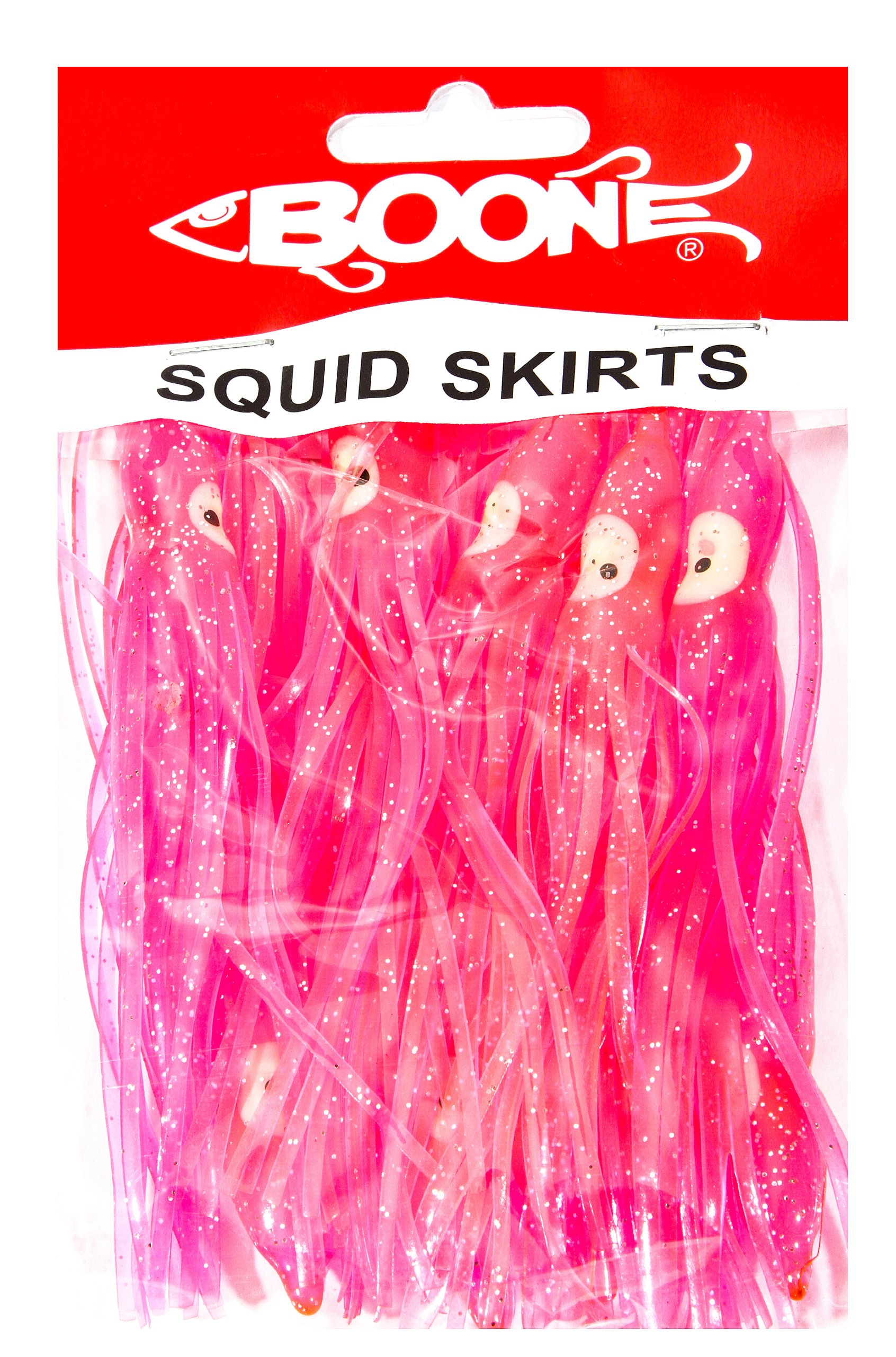 Boone Big Game Trolling Skirt (Pack of 10), Hot Pink, 4 1/4-Inch