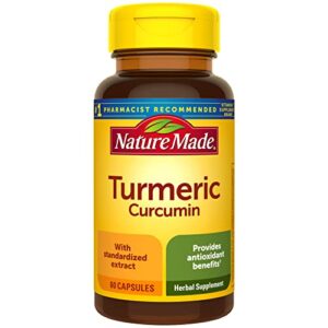 nature made turmeric curcumin 500 mg, herbal supplement for antioxidant support, 60 capsules, 60 day supply