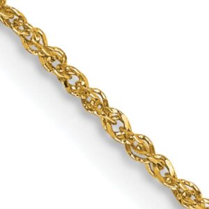 IceCarats 14K Yellow Gold 1.1mm Rope Chain Twisted Link Necklace 18 inch