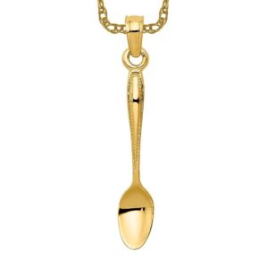 icecarats 14k yellow gold table spoon necklace charm pendant 27mm x 5mm only