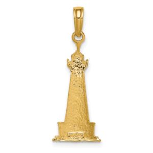 IceCarats 14K Yellow Gold Cape Hatteras Lighthouse Necklace Charm Pendant 29mm x 10mm Only