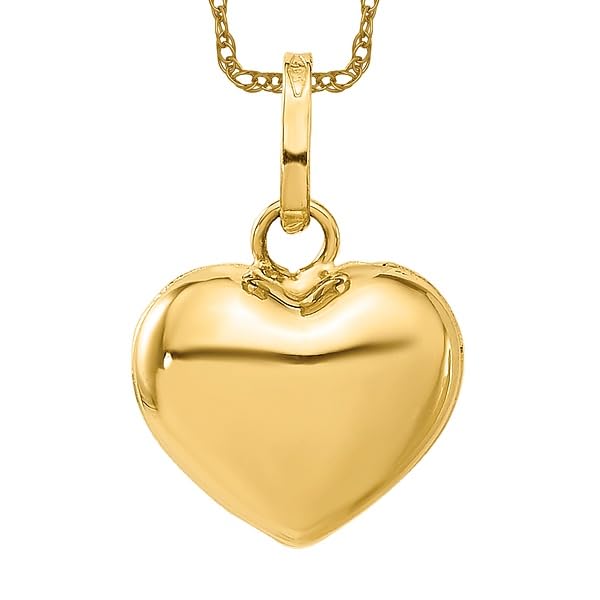 IceCarats 14K Yellow Gold Heart Necklace Love Pendant Charm Only