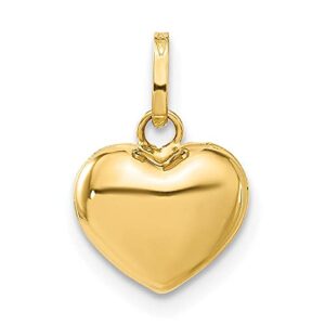 IceCarats 14K Yellow Gold Heart Necklace Love Pendant Charm Only