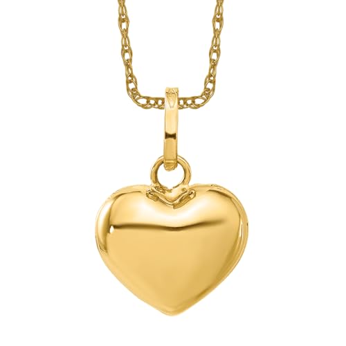 IceCarats 14K Yellow Gold Heart Necklace Love Pendant Charm Only