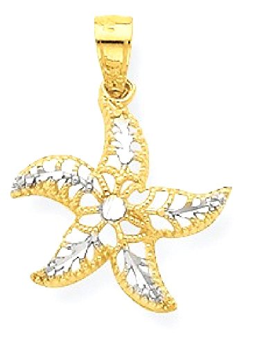 IceCarats 10K Yellow Gold Starfish Necklace Charm Pendant 22mm x 16mm Only