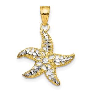 icecarats 10k yellow gold starfish necklace charm pendant 22mm x 16mm only