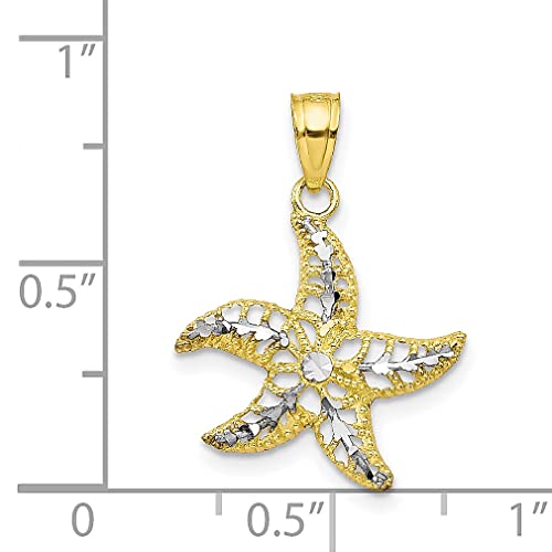 IceCarats 10K Yellow Gold Starfish Necklace Charm Pendant 22mm x 16mm Only