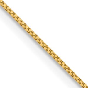 IceCarats 14K Yellow Gold 18 inch .7mm Box Chain Necklace 14K Yellow Gold - 0.7mm - 18 inch