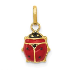 IceCarats 14K Yellow Gold Ladybug Necklace Charm Pendant Only