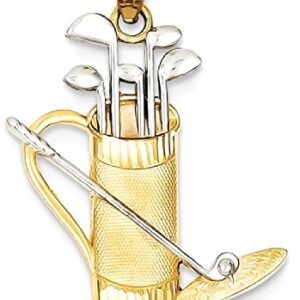 IceCarats 14K Yellow Gold Golf Bag Necklace Charm Sports Pendant Only