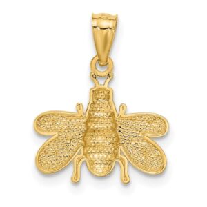 IceCarats 14K Yellow Gold Queen Bumble Bee Necklace Honeybee Pendant Beekeeper Charm Only