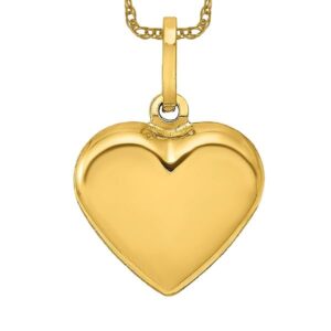 icecarats 14k yellow gold heart necklace love pendant charm 15mm x 10mm only