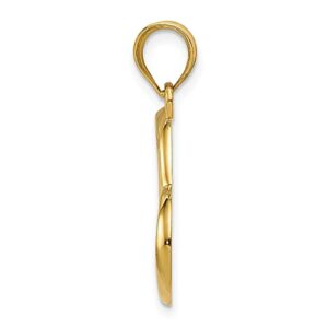 IceCarats 14K Yellow Gold Dangling Heart Necklace Love Pendant Charm 25mm x 19mm Only