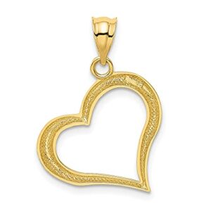 IceCarats 14K Yellow Gold Dangling Heart Necklace Love Pendant Charm 25mm x 19mm Only