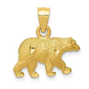 icecarats 14k yellow gold bear necklace charm pendant 17mm x 10.5mm only