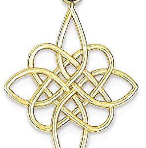 IceCarats 14K Yellow Gold Heart Claddagh Celtic Love Knot Necklace Charm Pendant Irish Jewelry Only